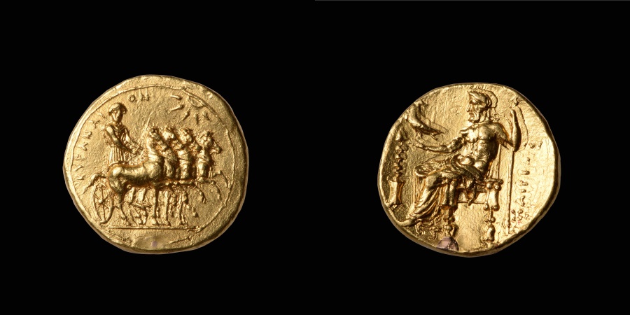 Rare Ancient Greek Gold Stater Coin from Kyrene - 322 BC