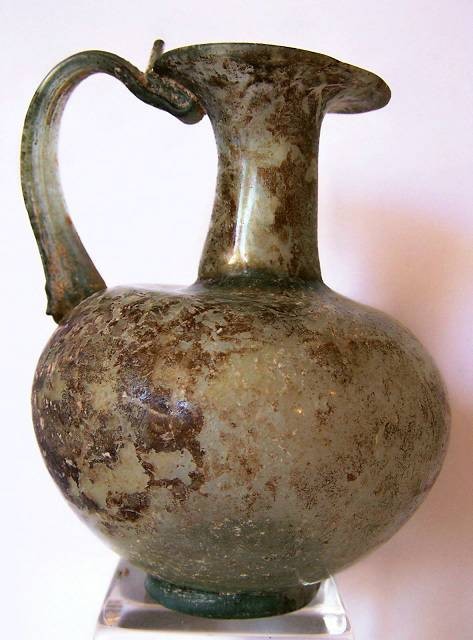 Ancient Roman glass pitcher